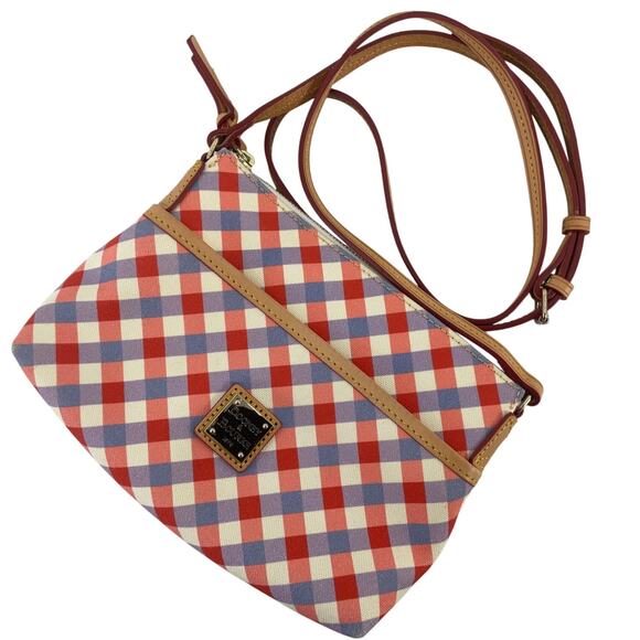 Dooney & Bourke | Bags | Dooney Bourke Red Periwinkle Gingham Synthetic ...
